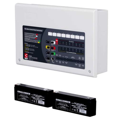C-Tec AlarmSense 8 Zone 2 Wire Fire Panel with Batteries (FCA8) | CEF