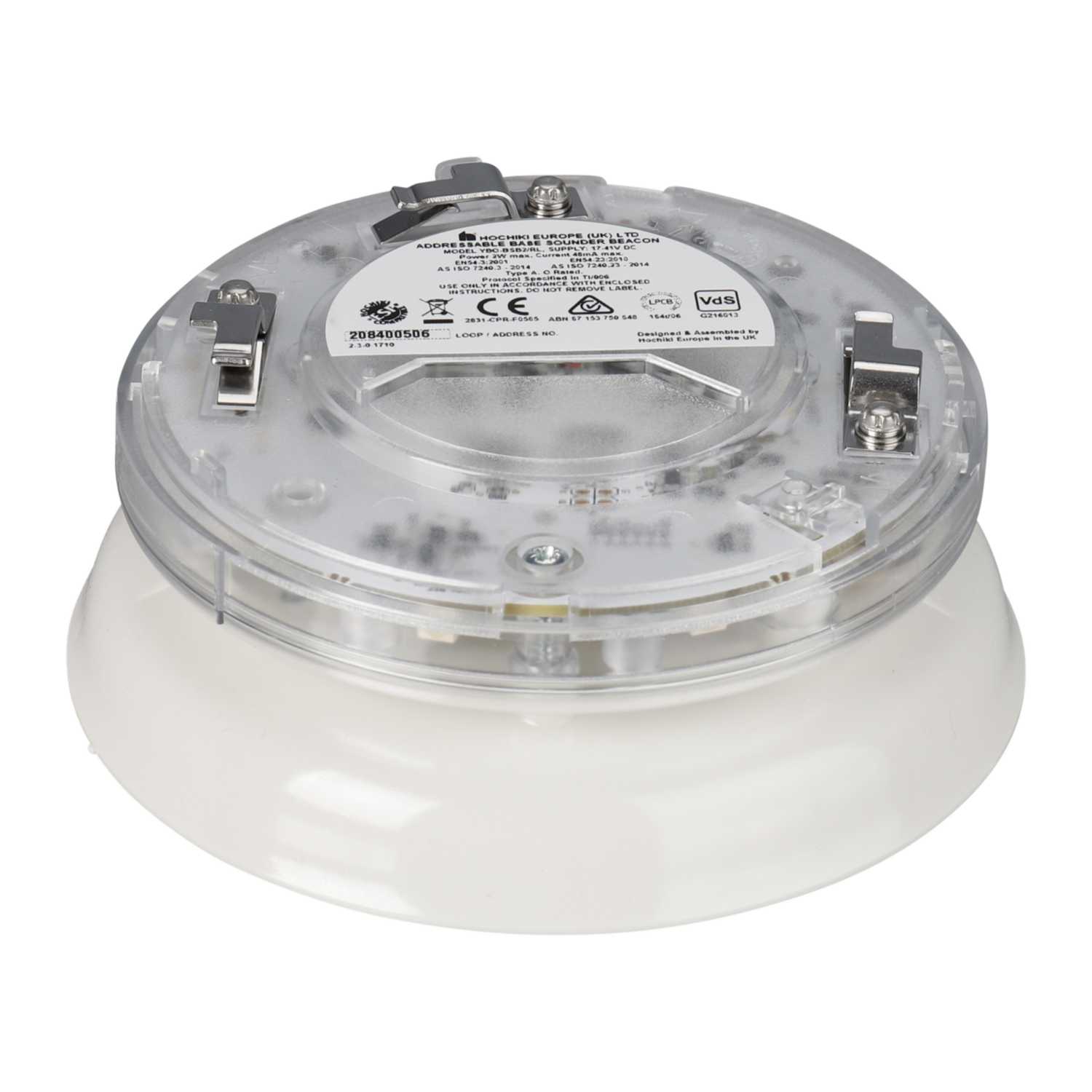 Hochiki ESP YBO-BSB2/RL Addressable Base Sounder Red Flash Beacon Ivory ...