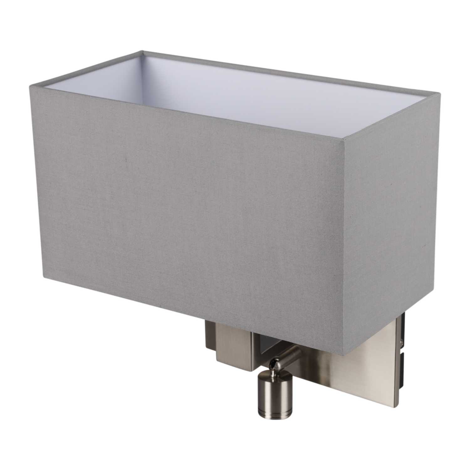 Firstlight Raffles 2 Light Fitting with 1W LED Reading Light Brushed ...