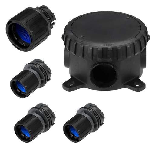 Flexicon 4 Way Weatherproof Connectabox™ Kit Black (CNB110-KIT4) | CEF