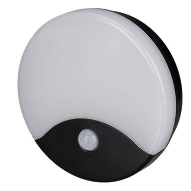Forum Turus 15W LED Tri-Colour Round Bulkhead with PIR Black (CZ-34015 ...