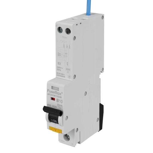 Fusebox 10A 1P+N 1 Module B Curve 6kA 30mA Type A AFDD Combined RCBO (AFDD061030B) | CEF