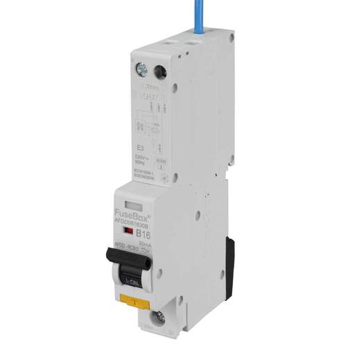 Fusebox 16A 1P+N 1 Module B Curve 6kA 30mA Type A AFDD Combined RCBO ...