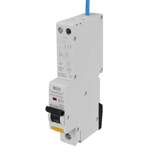 Fusebox 20A 1P+N 1 Module B Curve 6kA 30mA Type A AFDD Combined RCBO (AFDD062030B) | CEF