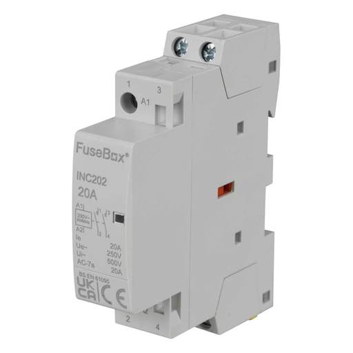 Fusebox 20A 2 Pole 230V 2NO Modular Contactor (INC202) | CEF