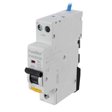 Fusebox 6A 1P+N 1 Module Bidirectional B Curve 6kA 30mA Type A Mini RCBO (RTAMB06BD) | CEF