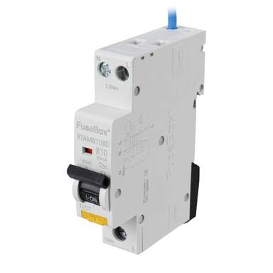 Fusebox 10A 1P+N 1 Module Bidirectional B Curve 6kA 30mA Type A Mini RCBO (RTAMB10BD) | CEF