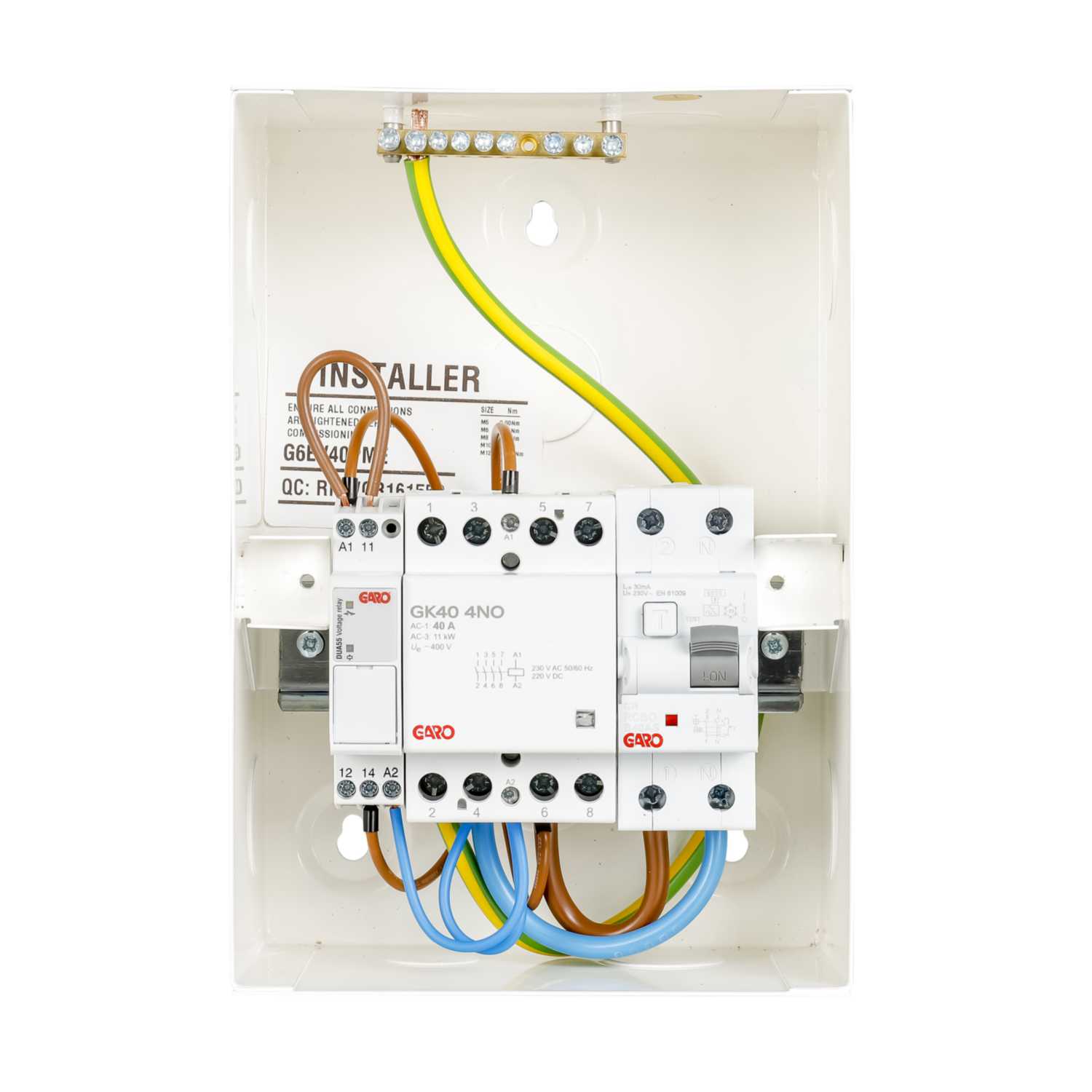 Garo 40A EV Metal Clad Distribution Board with Type A RCBO and PME ...