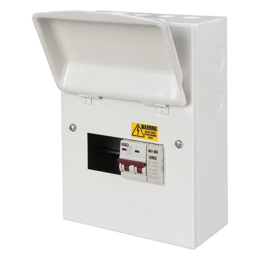 Garo 3 Way 100A Isolator Incomer Metal Clad Consumer Unit with Type 2 ...