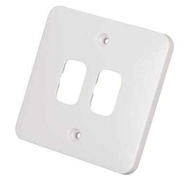 Schneider Lisse 2 Gang Grid Plate White (GGBL02G) | CEF