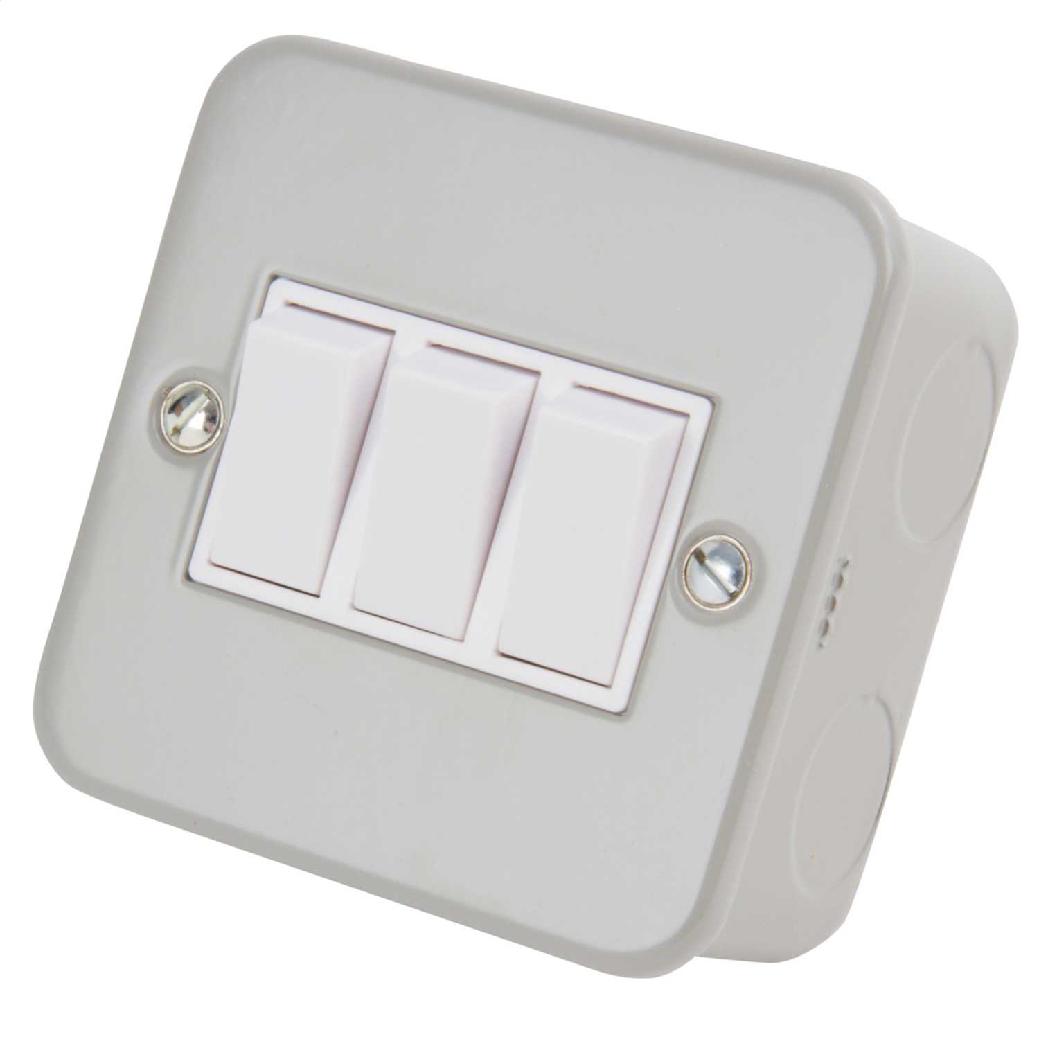 Schneider GET Exclusive 10A 3 Gang 2 Way Switch Metal Clad (GMC1032) | CEF