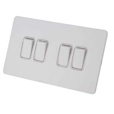 Schneider GET Ultimate 16A 4 Gang 2 Way Screwless Switch White Insert ...
