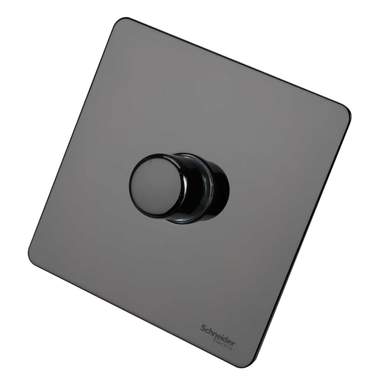 Schneider GET Ultimate 400W 1 Gang 2 Way Screwless Dimmer Switch Black ...