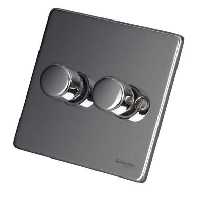 Schneider GET Ultimate 250W/VA 2 Gang 2 Way Dimmer Switch Polished ...