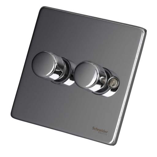Schneider GET Ultimate 250W/VA 2 Gang 2 Way Dimmer Switch Polished ...