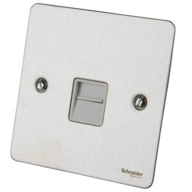 Schneider GET Ultimate Flat Plate 1 Gang Secondary Telephone Socket ...