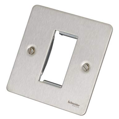 Schneider GET Ultimate Flat Plate 1 Gang 1 Module Face Plate Stainless ...