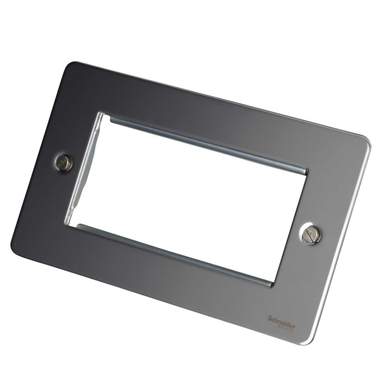 Schneider GET Ultimate 2 Gang 4 Module Face Plate Polished Chrome ...