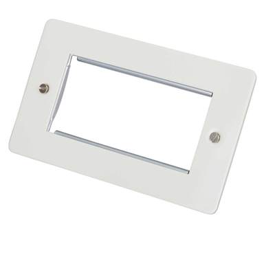 Schneider GET Ultimate 2 Gang 4 Module Face Plate Painted White ...