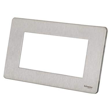Schneider GET Ultimate 2 Gang 4 Module Screwless Face Plate Stainless ...