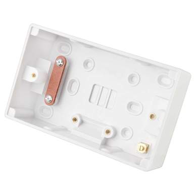 Schneider GET Ultimate 2 Gang 47mm Pattress Back Box White (GU9247) | CEF