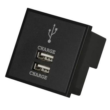 Schneider GET Ultimate Twin USB Socket Euro Module Black (GUE7074B) | CEF