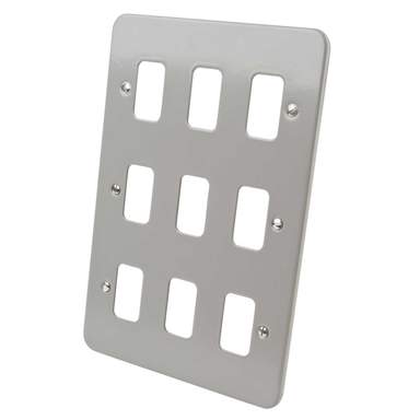 Schneider GET Ultimate 9 Gang Grid Front Plate Metal Clad (GUG09GMC) | CEF