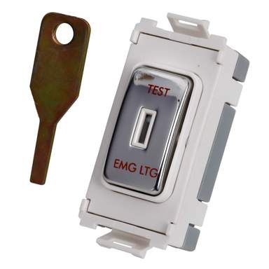 Schneider GET Ultimate 20A 2 Way Grid Key Switch marked Test Emg Ltg ...