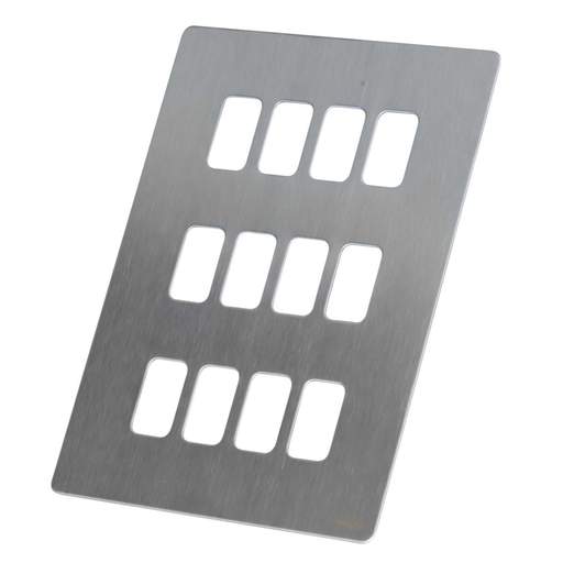 Schneider GET Ultimate 12 Gang Screwless Grid Front Plate Stainless ...