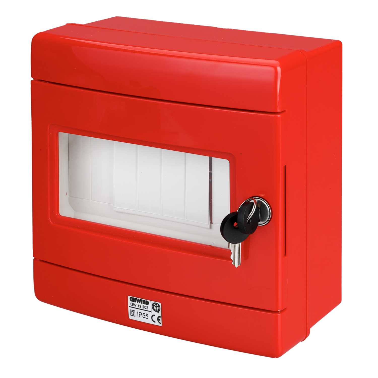 Gewiss 8 Module Surface Mounted Enclosure IP55 Red (GW42202) | CEF