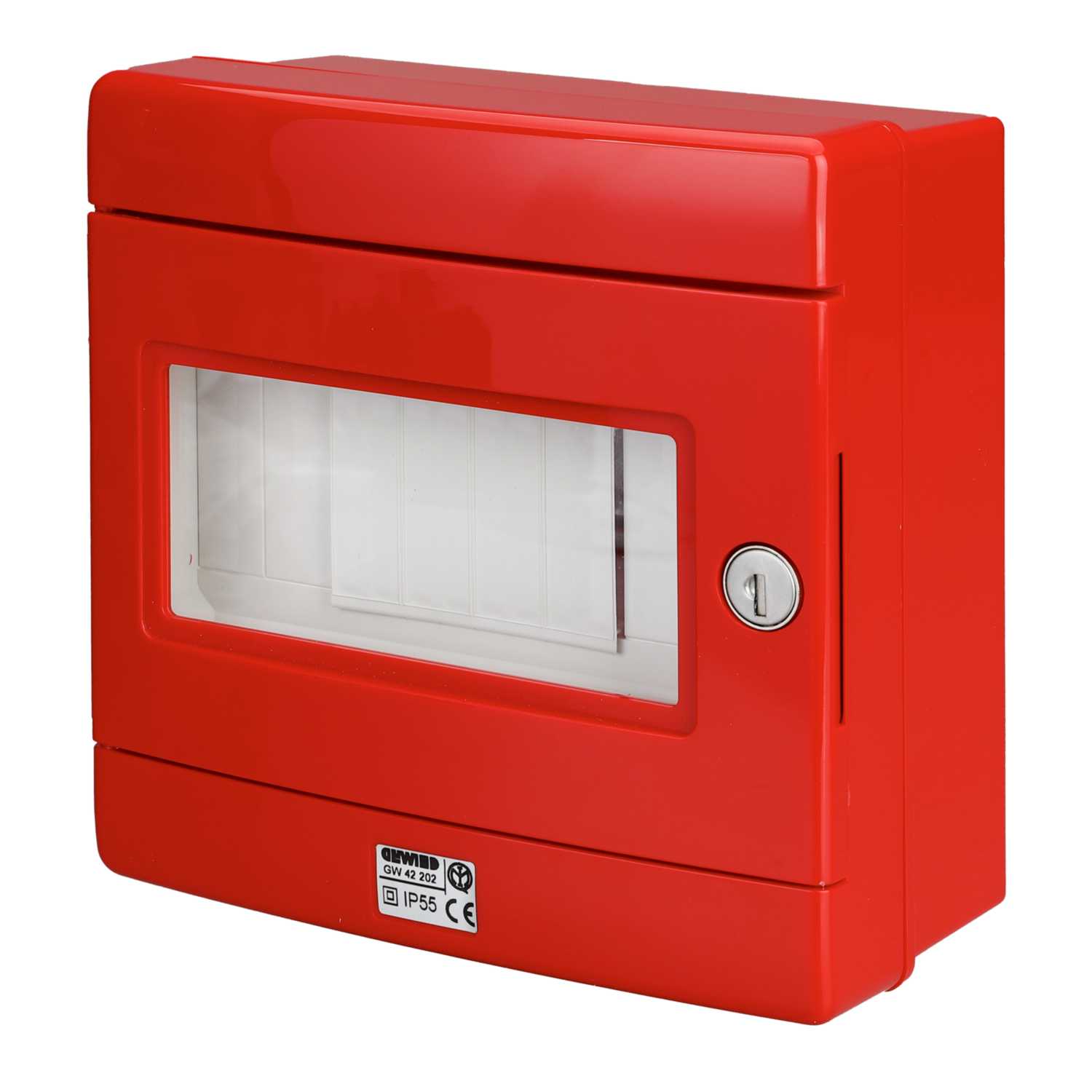 Gewiss 8 Module Surface Mounted Enclosure IP55 Red (GW42202) | CEF
