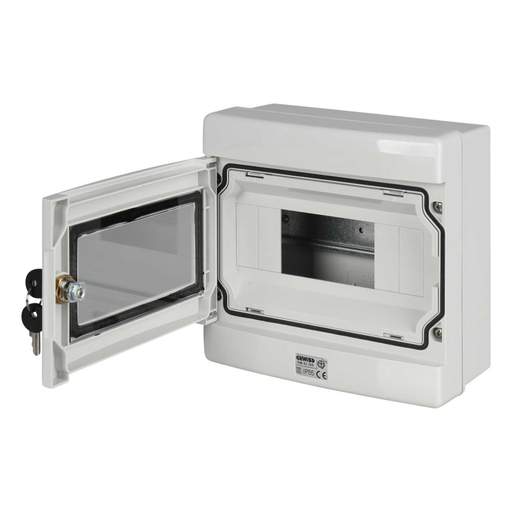 Gewiss 8 Module Enclosure Surface Mount IP55 Grey (GW42208) | CEF