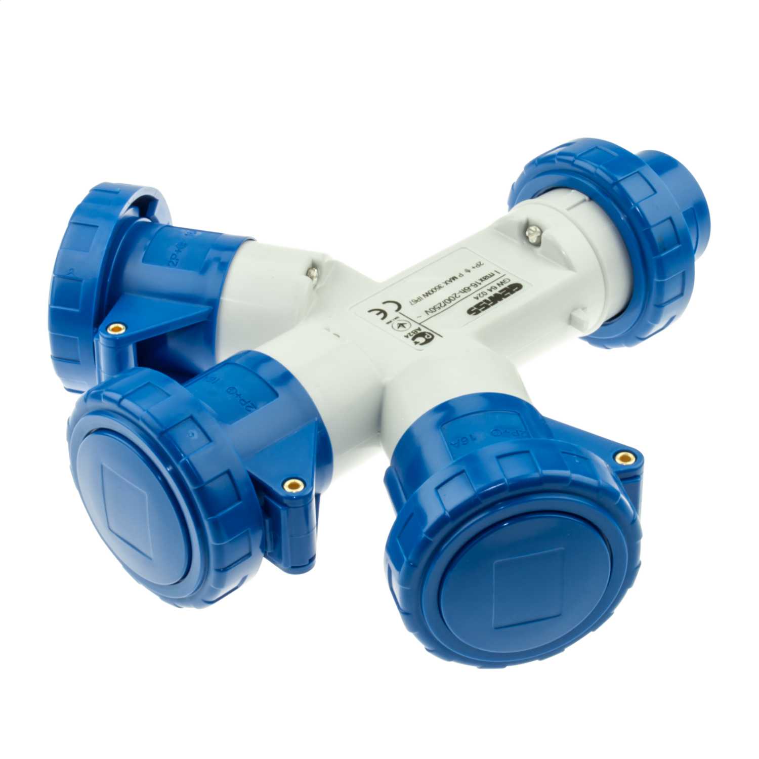 Gewiss 16A 2P+E 230V 3 Way Socket Outlet IP67 (GW64024) | CEF