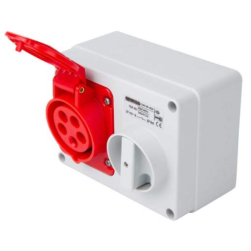 Gewiss 16A 3P+N+E 415V Interlocked Switched Socket IP44 (GW66009) | CEF