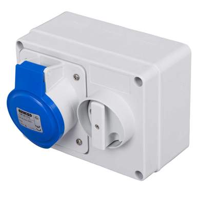 Gewiss 32A 2P+E 230V Interlocked Switched Socket IP44 (GW66015) | CEF