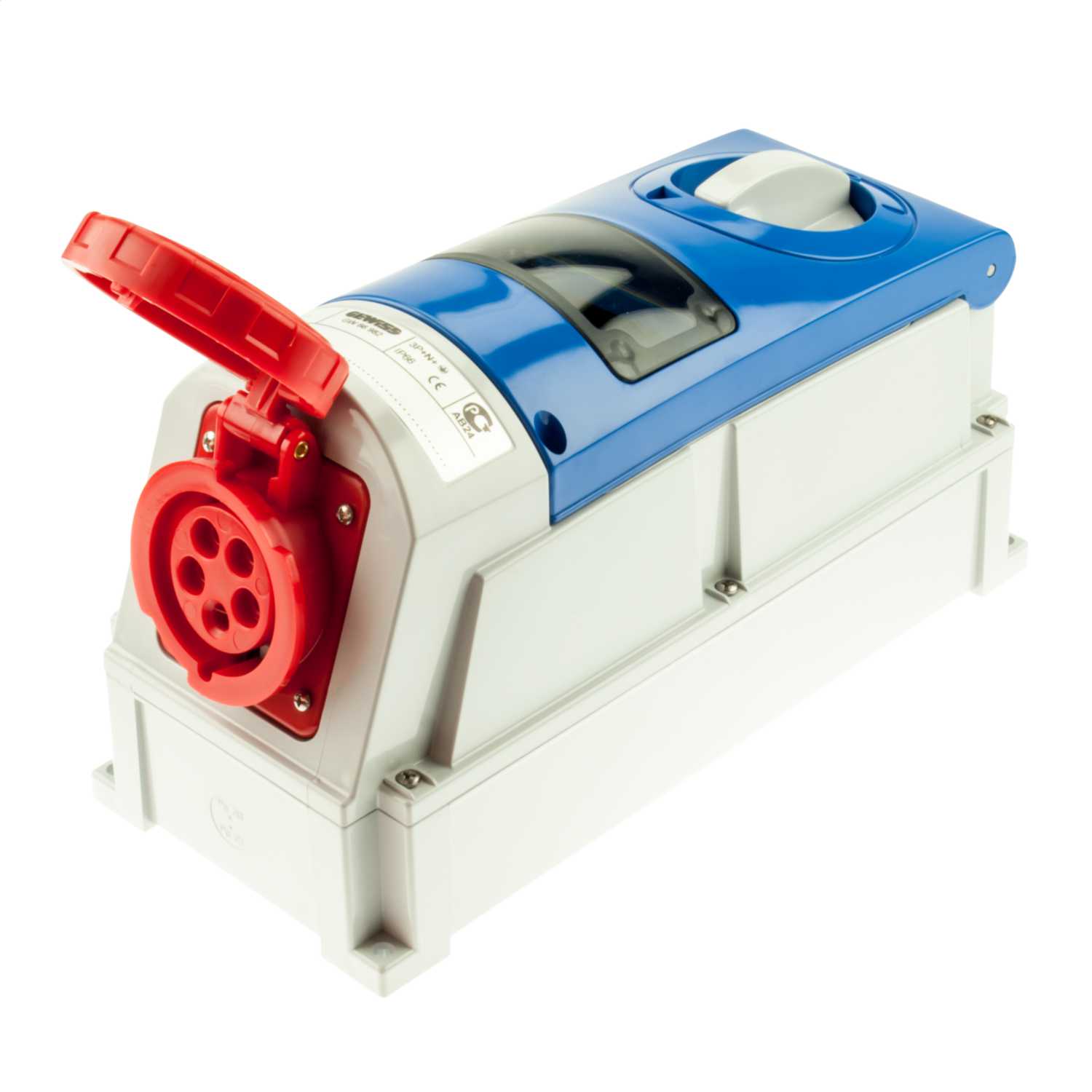 Gewiss 16A 3P+N+E 415V Interlocked Switched Socket with RCD Compartment IP66 (GW66982) | CEF