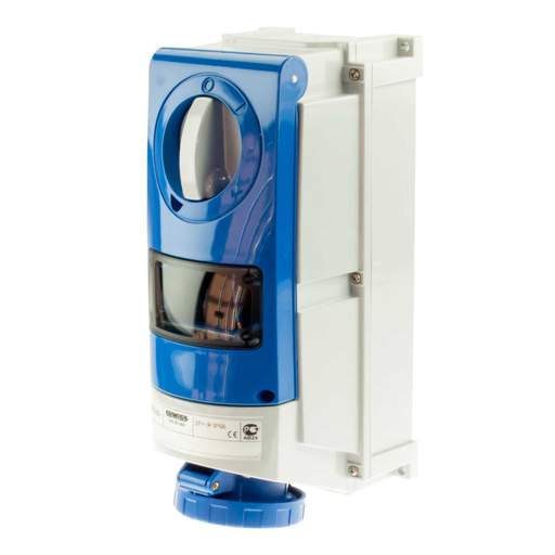 Gewiss 32A 2P+E 230V Interlocked Switched with RCD Compartment IP66 ...