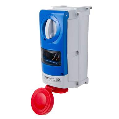 Gewiss 32A 3P+N+E 415V Interlocked Switched Socket with RCD Compartment ...