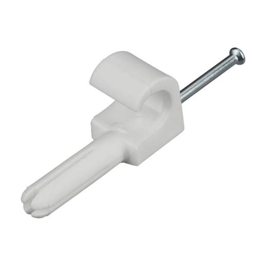 Tillex 10 - 14mm Round Plug Clips White (Pack of 100) (104211) | CEF