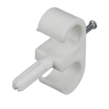 Tillex 14 - 18mm Round Double Plug Clips White (Pack of 60) (106413) | CEF