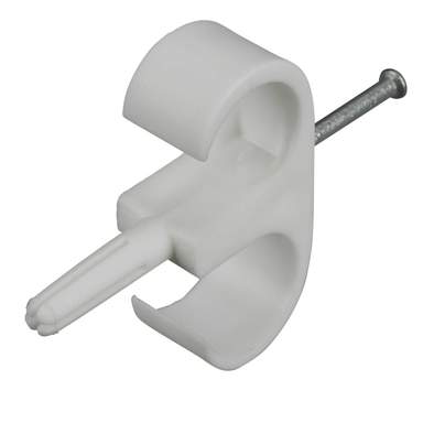 Tillex 18 - 22mm Round Double Plug Clips White (Pack of 40) (108400) | CEF