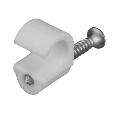 Tillex 14 - 18mm Round Drill Cable Clips White (Pack of 100) (150096) | CEF