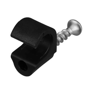Tillex 14 - 18mm Round Screw Cable Clips Black (Pack of 100) (170035) | CEF