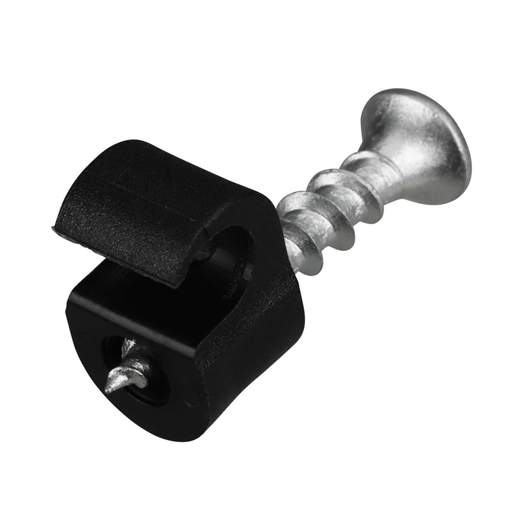 Tillex 7 - 10mm Round Screw Clips Black (Pack of 100) (170075) | CEF
