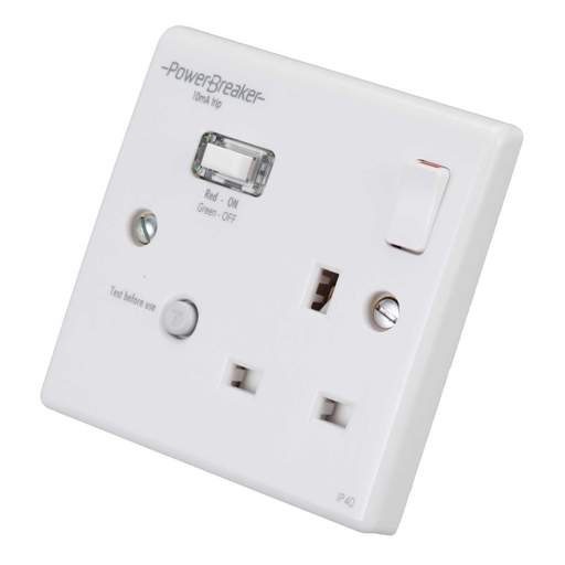 PowerBreaker 13A 1 Gang 10mA Type A Passive RCD Socket (K21-WP10) | CEF