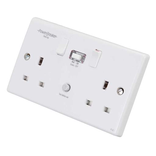 PowerBreaker 13A 2 Gang 10mA Type A Passive RCD Socket (K22-WP10) | CEF