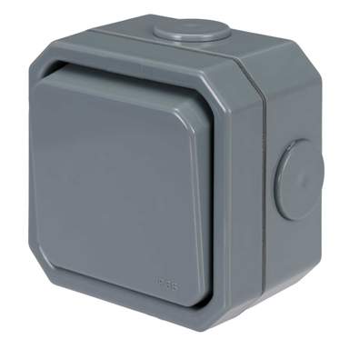 Greenbrook 10A 1 Gang 2 Way Weatherproof Light Switch IP66 Grey ...