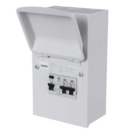 MK Sentry Metal Clad Garage Unit with 80A 30mA Type A RCD Incomer and ...