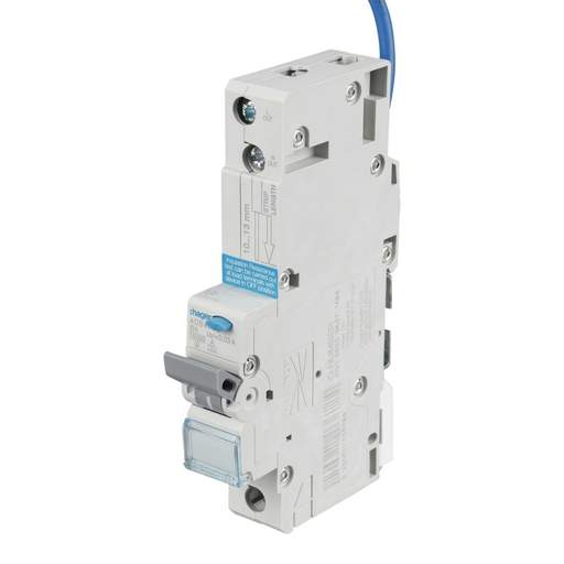 Hager 6A Single Pole 1 Module B Curve 10kA 30mA Type A RCBO (ADB406U) | CEF