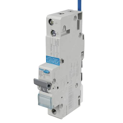 Hager 25A Single Pole 1 Module B Curve 10kA 30mA Type A RCBO (ADB425U) | CEF